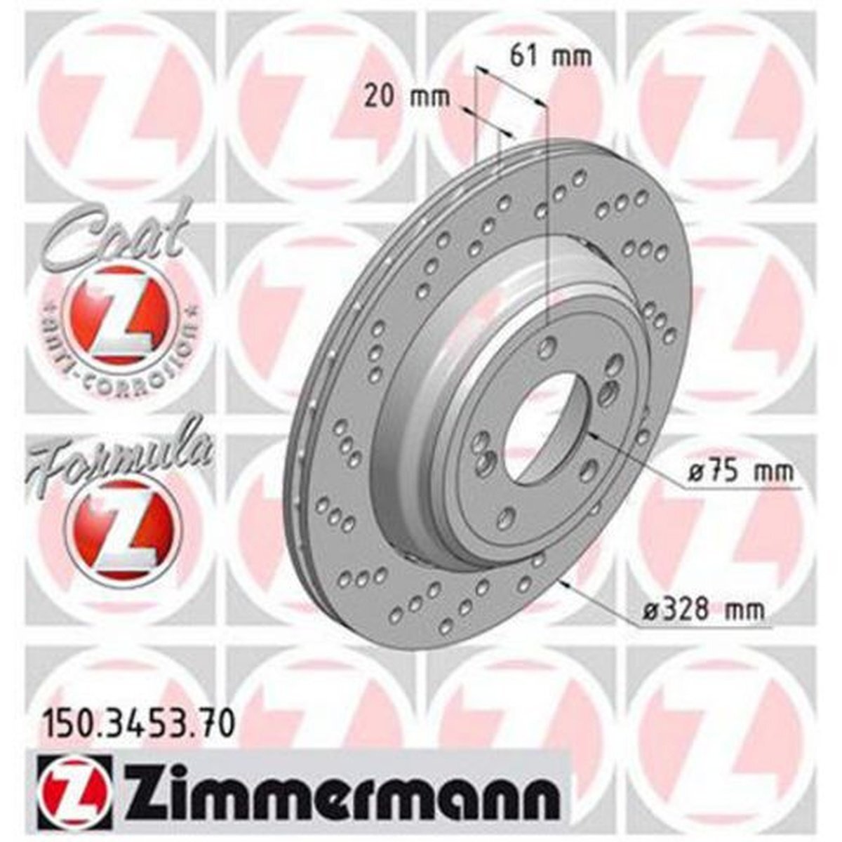 Zimmermann Formula Z Brake Rotor 328mm Rear LH 150.3453.70 | eBay