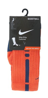 NIKE Elite Cushioned Basketball Crew Socks sz S Small (4-6) Turf Orange ...