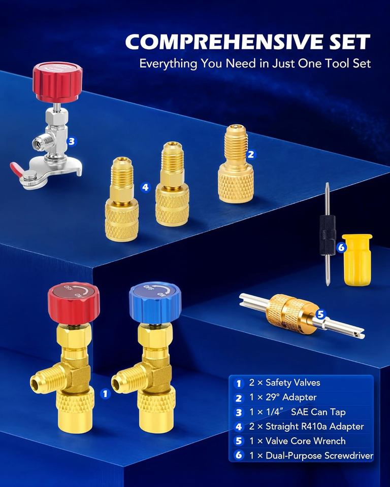 R410a Gauges, AC Manifold Gauge Set for R22 R32 410A 134A Refrigerant ...