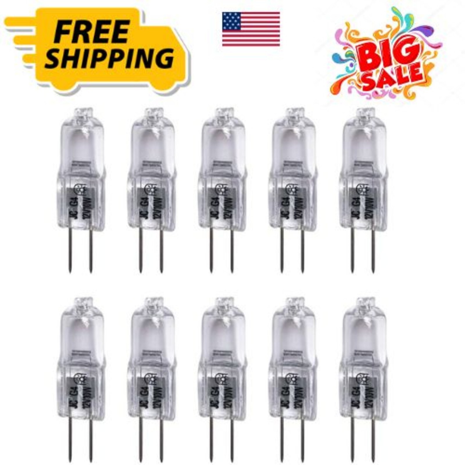 10 Watt T3 G4 Base 12 Volt 2500 Hours Light Bulb 10W 12V 2900K ...