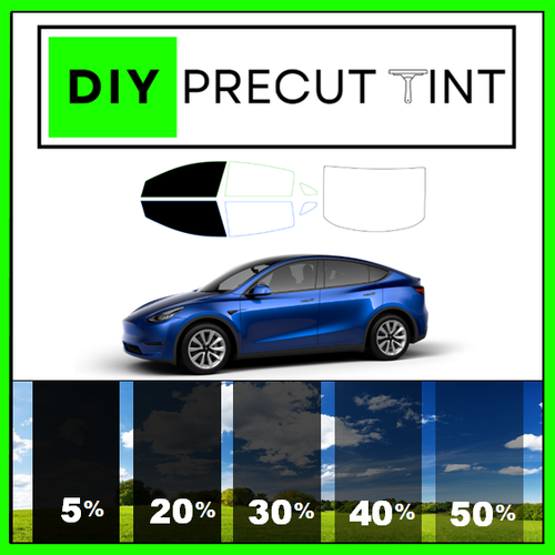 DIY Premium Ceramic PreCut Window Tint Tesla Model Y ANY Shade FRONT ...