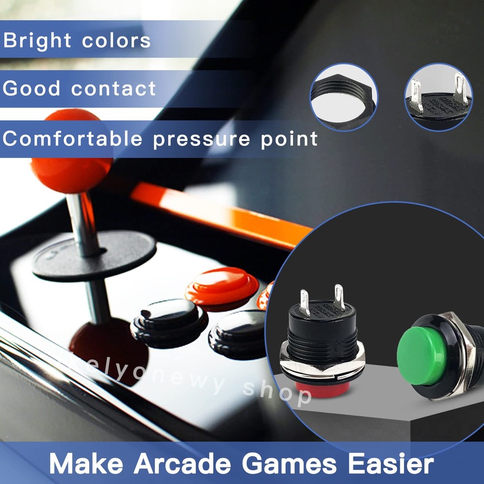 24Pcs 16MM Momentary Push Button on Off Switch Assorted Red Green Yellow Blue Wh | eBay