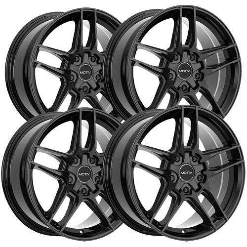 (Set of 4) Motiv 434B Matic 18x7.5 5x112/5x4.5" +40mm Gloss Black ...