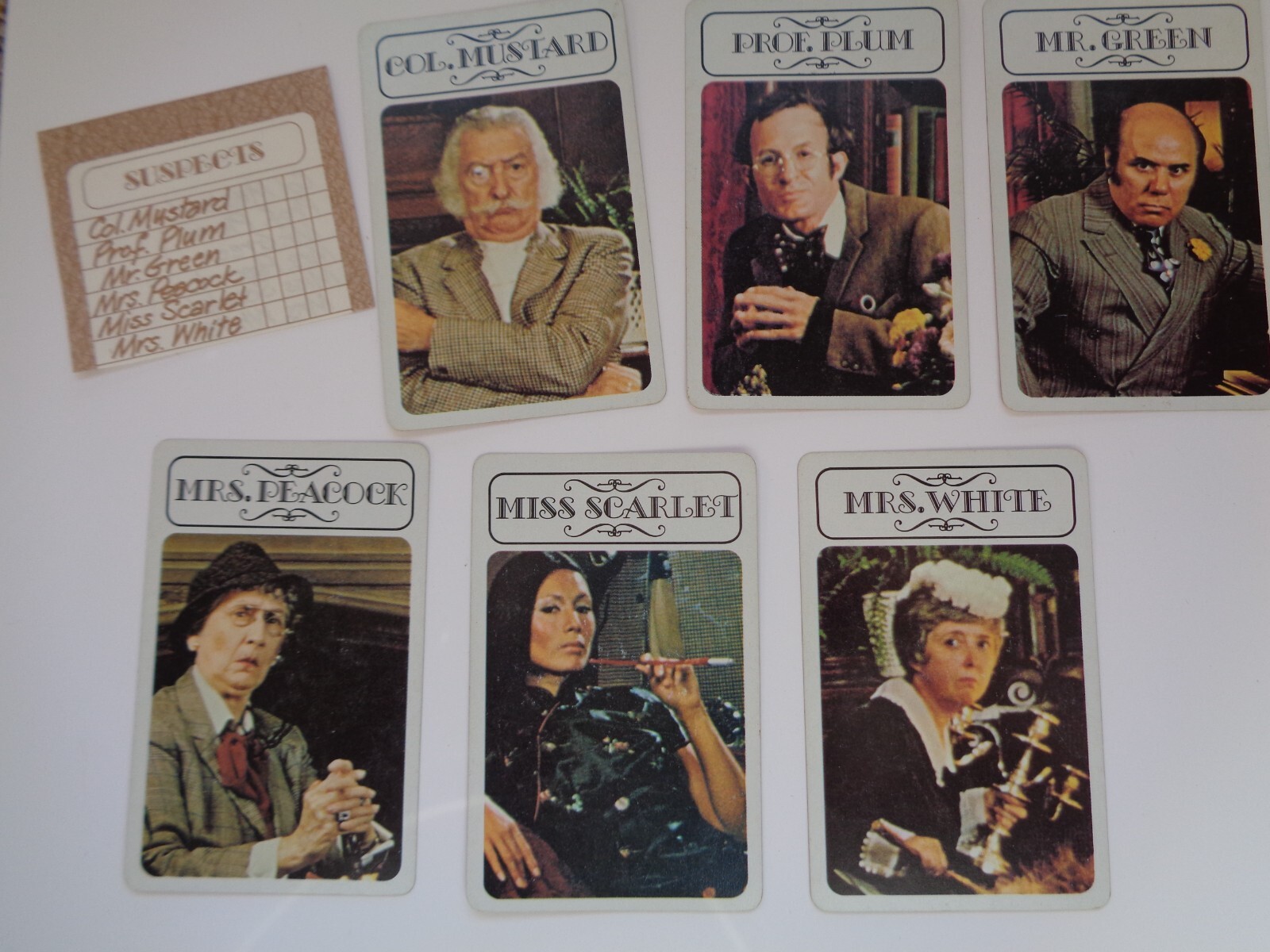 Clue Board Game Cards