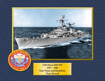 USS DAVIS DD-937 Custom Personalized Print of US Navy Ships Gift | eBay