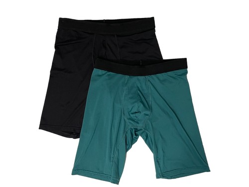 NEW 2 PACK - Athletic Works - Boxer Briefs - Mens M 9" - Black Green ...