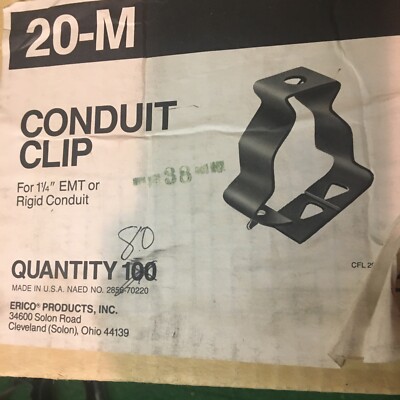 LOT OF 80 NEW ERICO CADDY 20M Conduit Clip for 1 1/4" EMT or Rigid ...