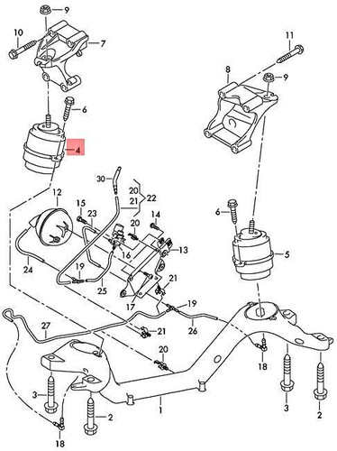 Genuine VW Touareg 7P5 7P6 Engine Mounting Left 7L8199131H | eBay