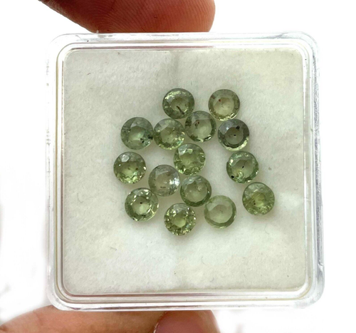 Natural Green Sapphire Round Cut Loose Gemstone Lot 5 Pcs 4.25 MM | eBay