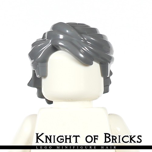 LEGO Minifigure Hair DARK GRAY 43753 Male Boy Swept Back Tousled | eBay