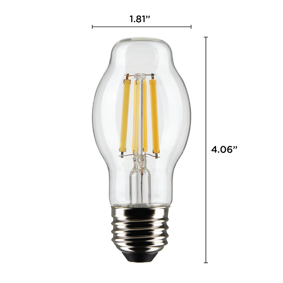 S9576 S21334 LED 8W =65W BT15 120V Medium E26 Dimmable Clear 2700K Warm ...