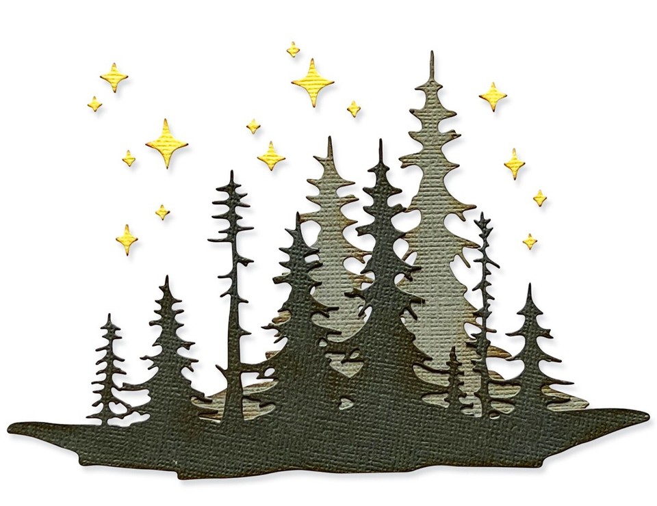 New Retired Sizzix Thinlits Forest Shadows #666334 3pc Retail $24.99 Tim Holtz | eBay