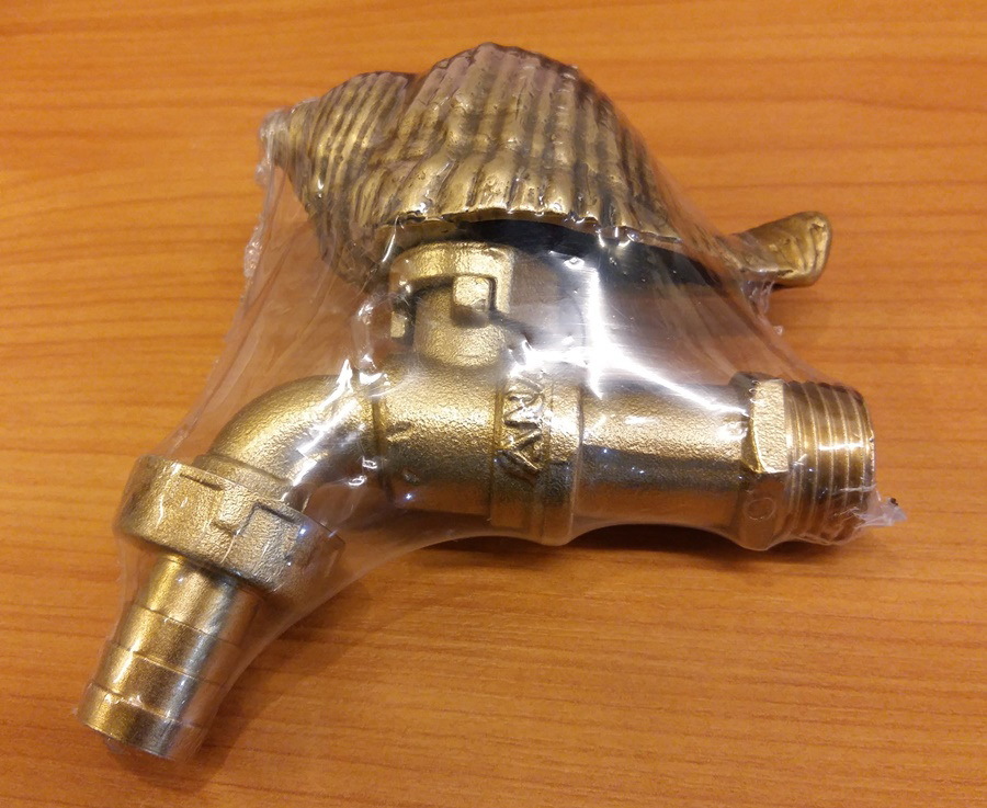 Shell Brass Faucet Garden Conch Spigot Vintage 1/2" Water Tap Home ...