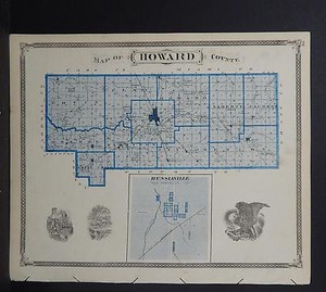 Indiana Maps, 1876 Howard County N2#49 | eBay
