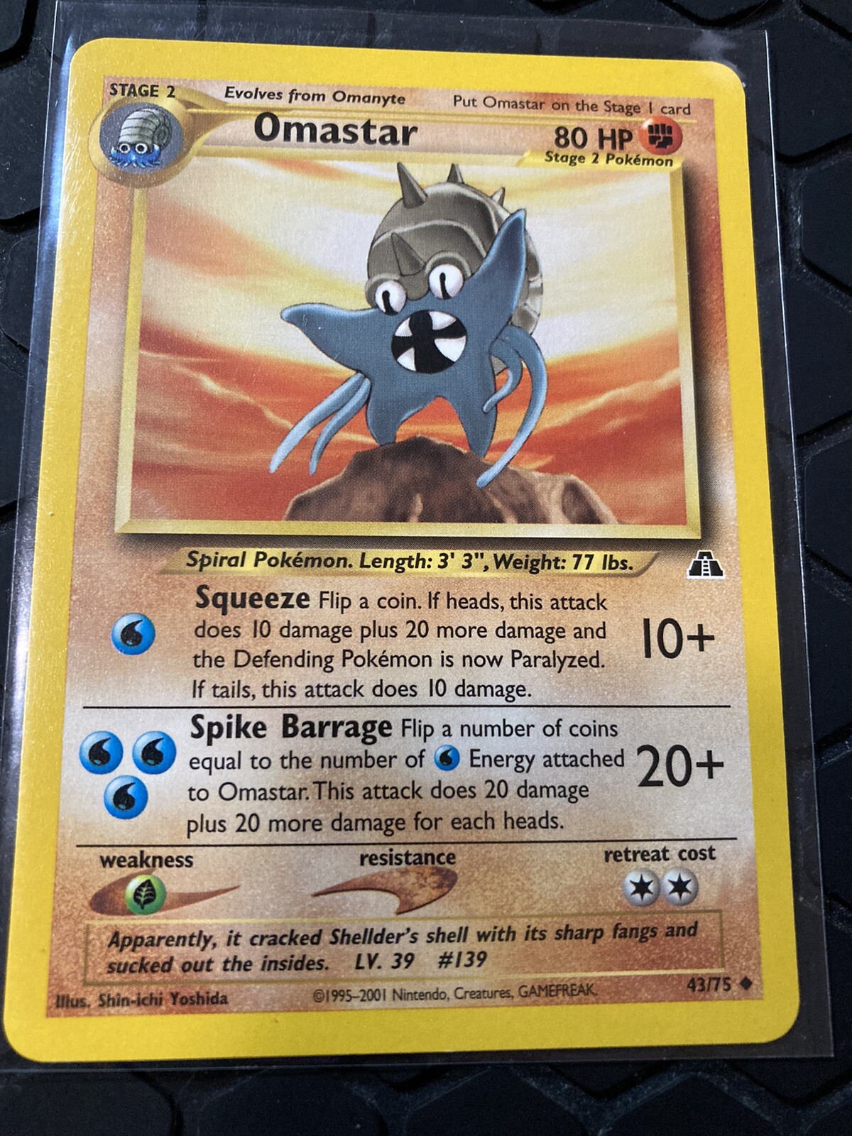 Pokemon Card Omastar Neo Discovery 43/75 EXCELLENT Non-Holo Uncommon ...