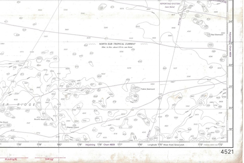 4521 Hawaiian Islands Minami Tori Shima North Pacific Ocean Chart Map ...
