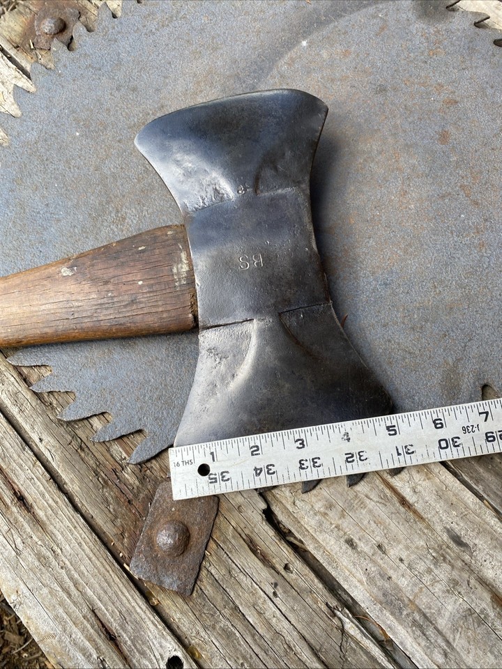 Vintage BS Double Bit Axe Phantom Bevels Half Peeling Pattern NO ...