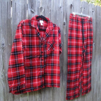 Wondershop Red Plaid (2) piece PJ Set 100% Cotton Flannel Pajamas M | eBay
