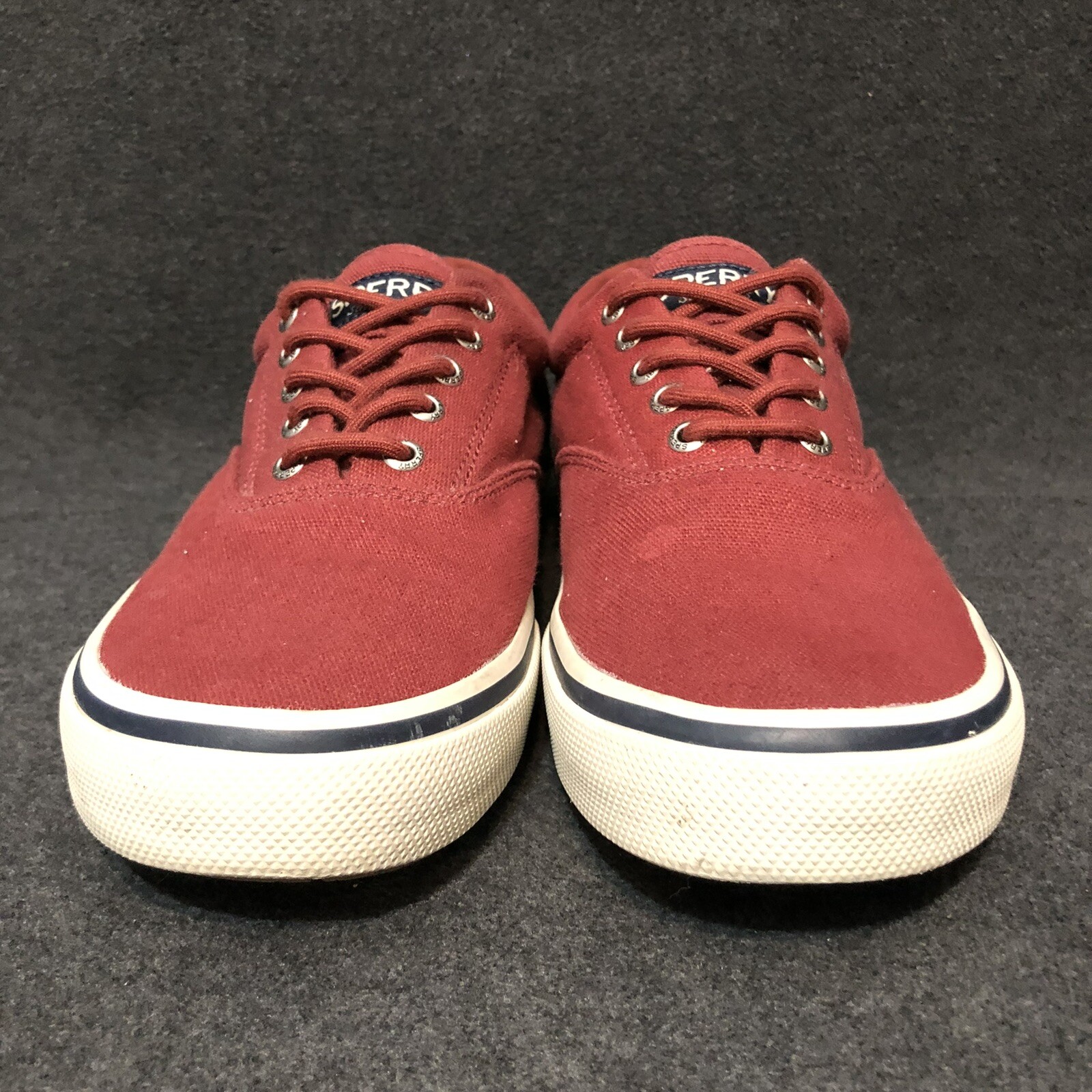 SPERRY Shoes Mens 9 M Top Sider Halyard Memory Foam STS21340 Red Canvas ...