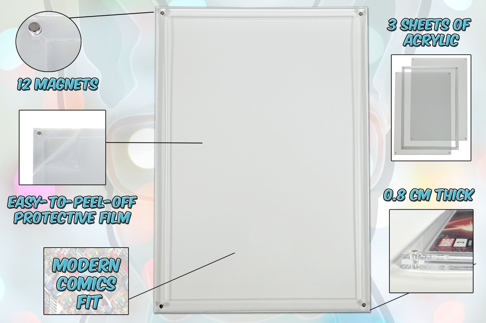 2X ACRYLIC MAGNETIC DISPLAY CASE FOR COMIC BOOKS - SILVER & EARLY ...