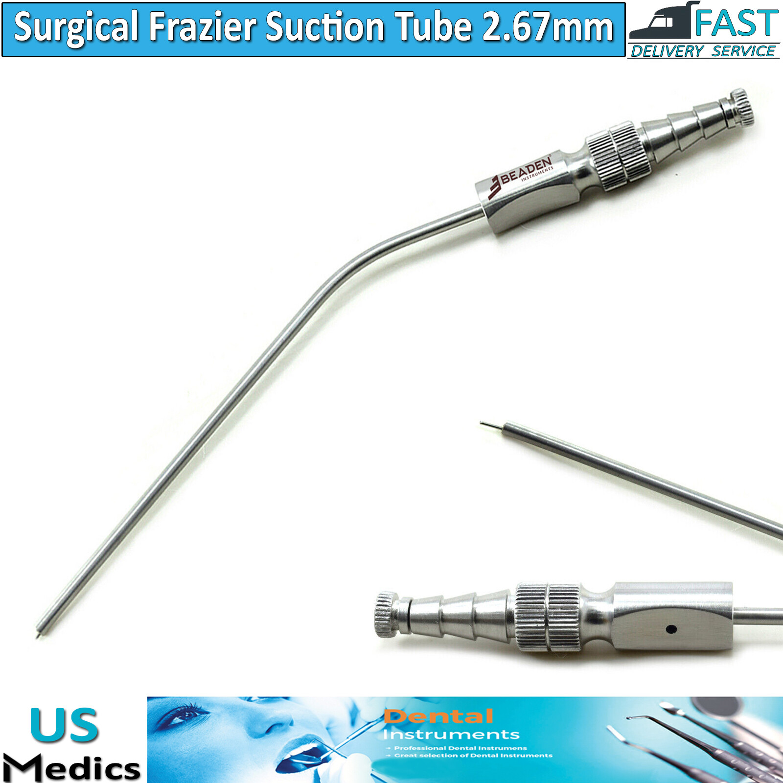 Surgical Aspirator Frazier Suction Tubes 5 Different Size Diagnostic ...