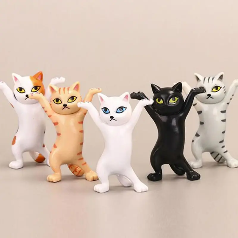 Fun Japanese Dancing Cats Figurines Setof5 Desk Home Decor Pencil ...