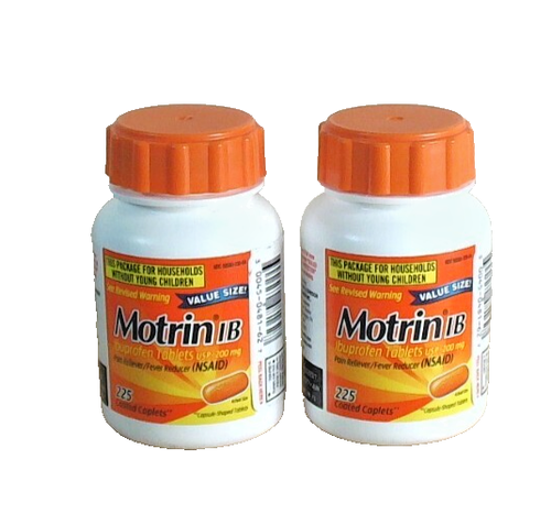 2- Motrin IB Ibuprofen Tablets Pain Reliever Fever Reducer 225 Tablets ...