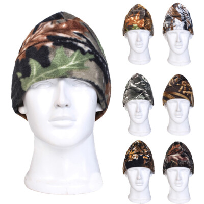 Camo Skull Cap Winter Warm Sports Windproof Ski Fleece Beanie Hat for ...