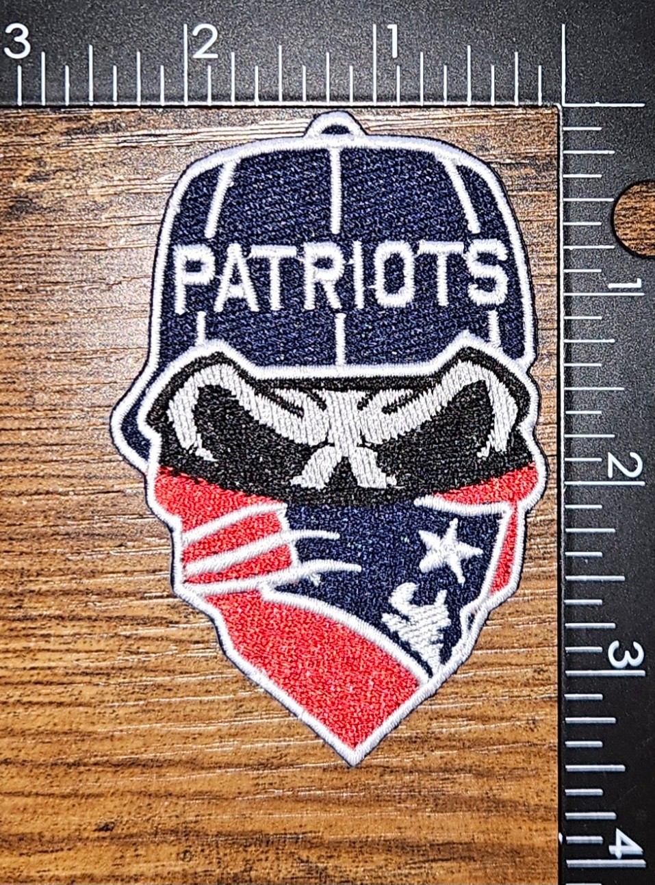 New England Patriots Skull Bandana NFL Football Logo Team Iron On Patch ...