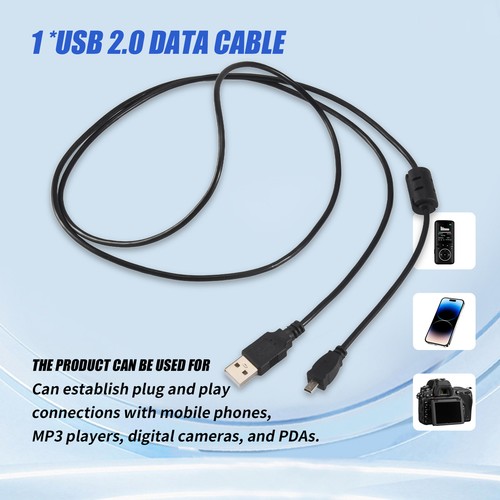 Black USB 2.0 A to 8-Pin B Cable w/ Ferrite - 1.5M / 59 Inches for 4800 ...