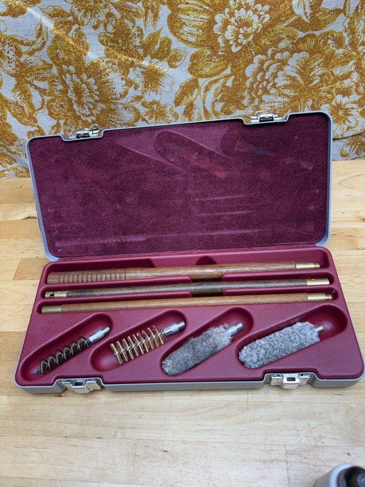 vintage orvis 12G SHOTGUN CLEANING KIT BOX ROD WIRE BRUSH Oil Italy | eBay