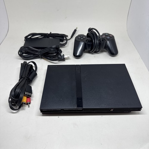 Sony PlayStation PS2 Slim Black Bundle With OEM Controller Tested! | eBay