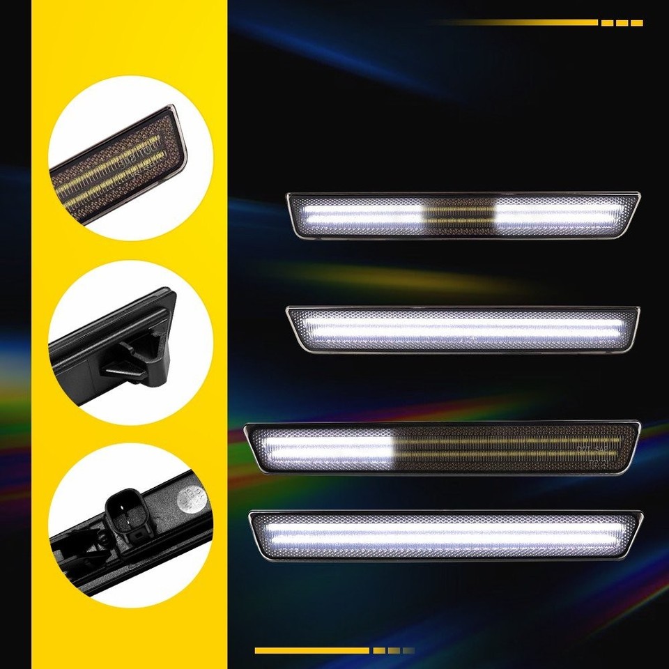 4X For 2015-2022 Dodge Challenger Scan White Front Rear LED Side Marker ...