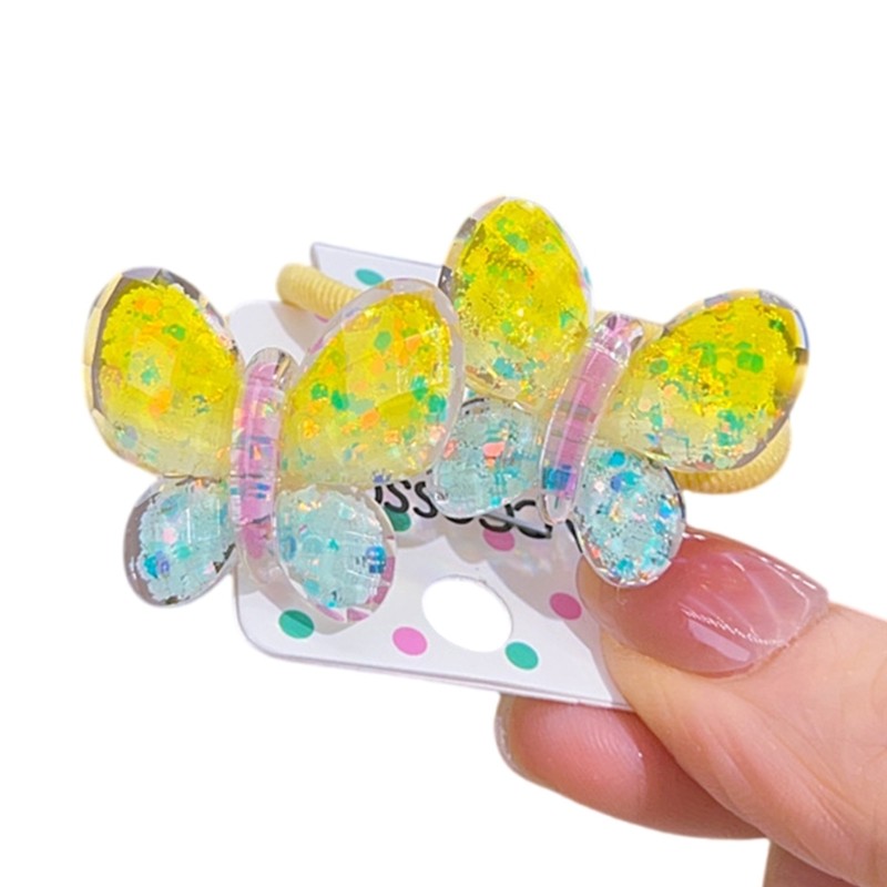 Glittering Butterfly Hairband Lovely Hair Rope Elastic Hairties for ...