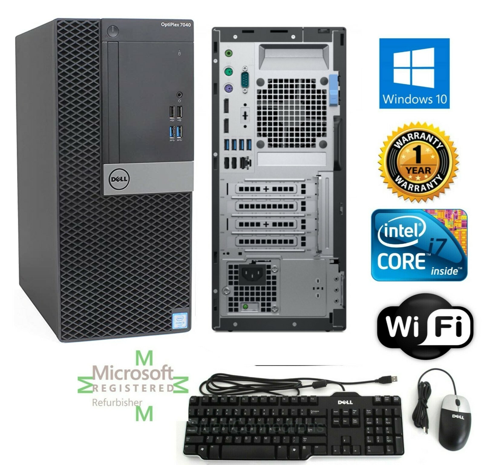 Dell 7040 PC Tower Intel i7 6700 3.40g 32GB NEW 1TB SSD+ 1TB Windows 10 ...