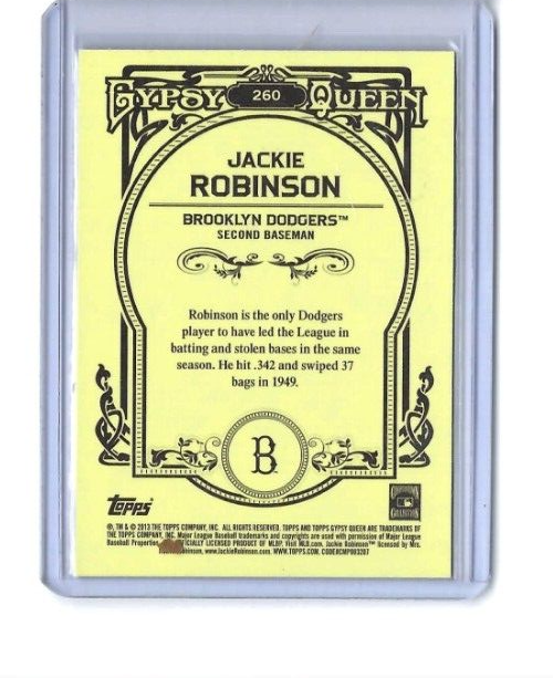 2013 Topps Gypsy Queen Jackie Robinson Brooklyn Dodgers #260 HOF | eBay