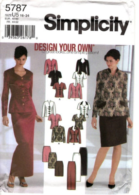 Simplicity Sewing Pattern Women's SUIT JACKET SKIRT 5787 Sz 16-18-22-24 ...