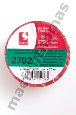 RED SCAPA 2702 Premium Self Extinguishing Electrical Soft PVC Tape 19mm ...