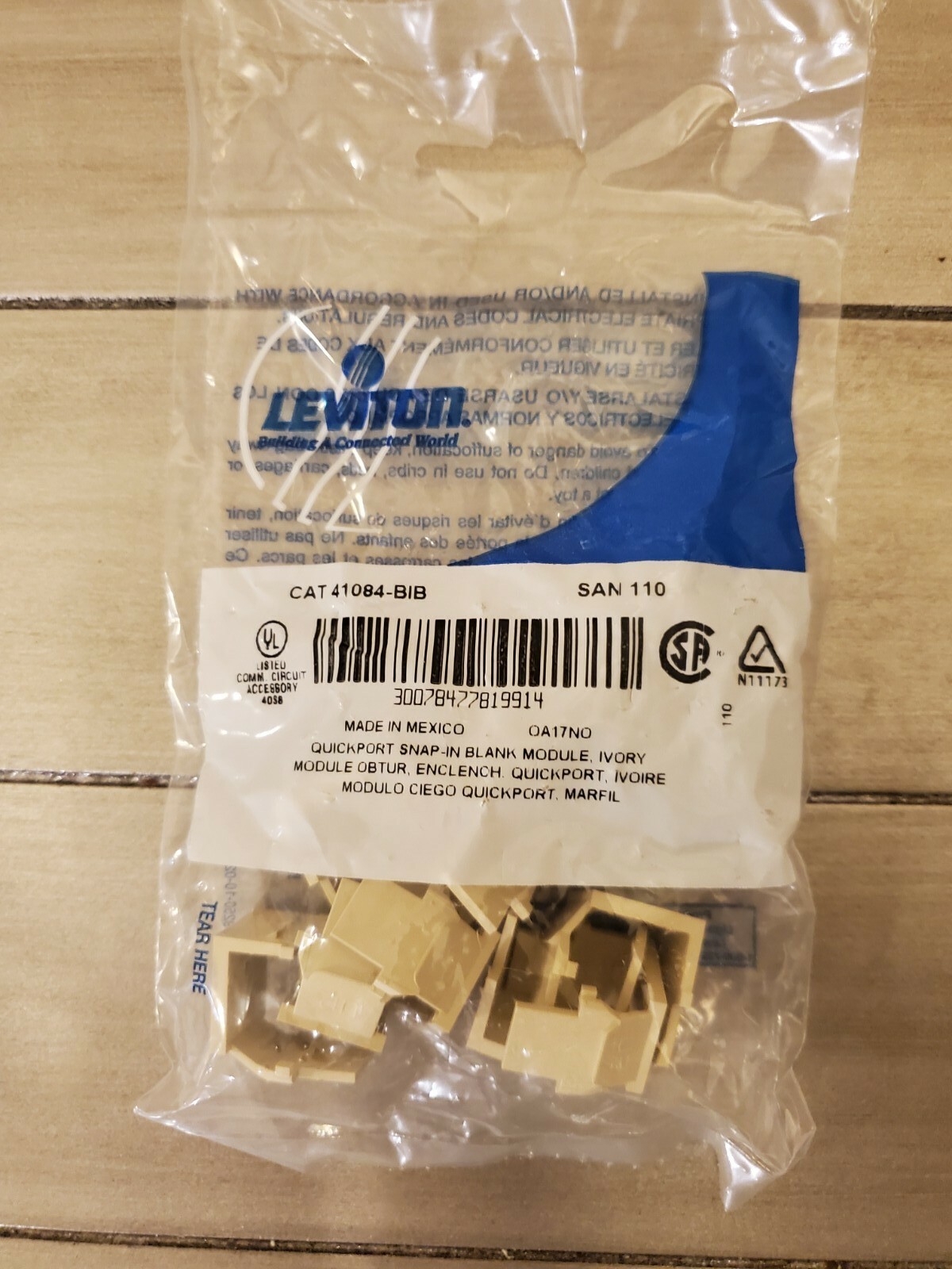 Leviton 41084-BIB Adapter Quickport Snap-In Blank Module 10 Pack Lot of ...