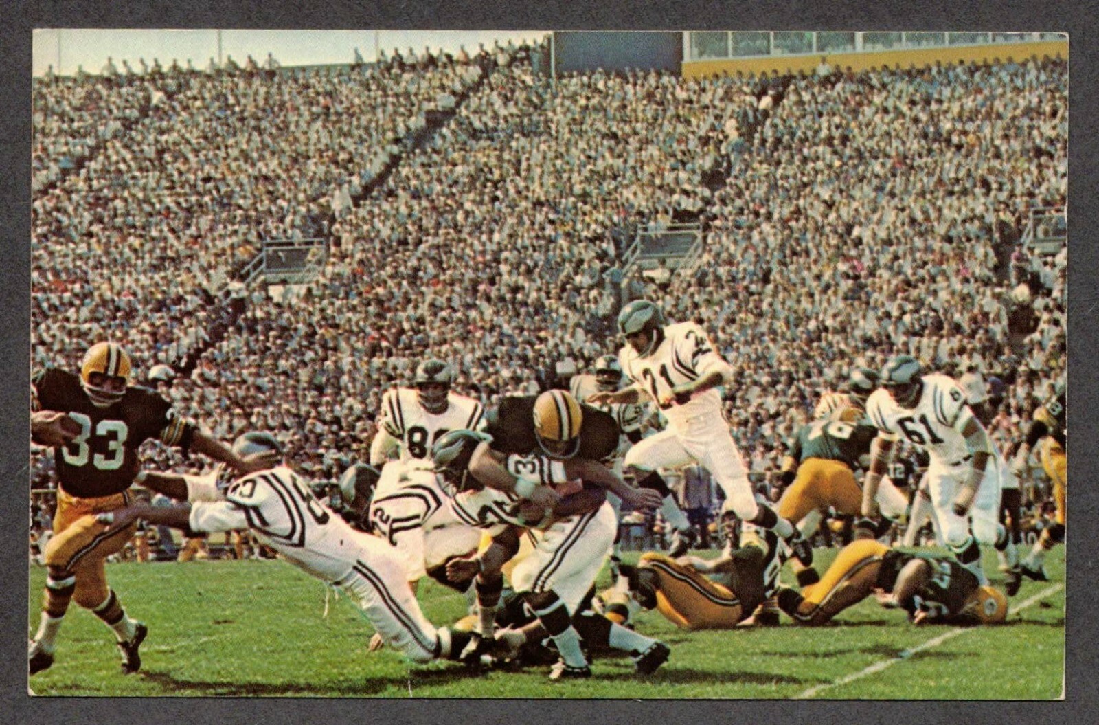 1960s Jim Grabowski Green Bay Packers Original Postcard, Lambeau Field ...