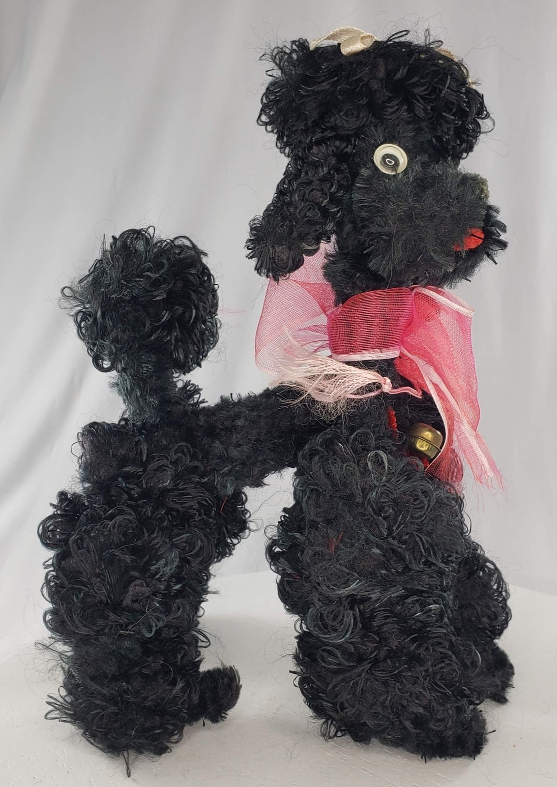 Vintage Chenille Pipe Cleaner Poodle Dog Black Kitsch Googly Eyes | eBay