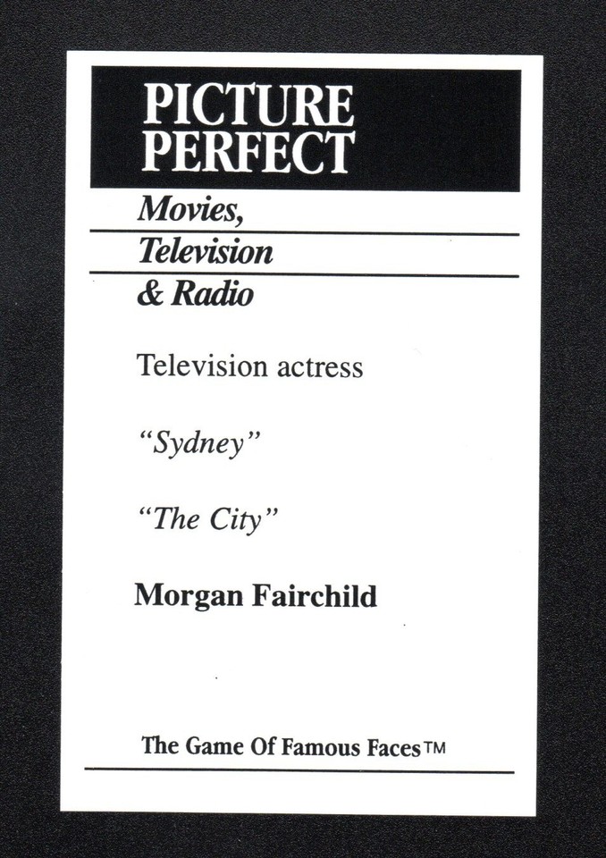 Morgan Fairchild Actress 1998 Lang Gang Picture Perfect Game Famous ...