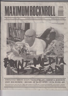 Maximum Rock n Roll 311 John Holmstrom Punk Magazine Flyer Art Skate ...