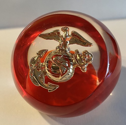 2000 USMC Marine Corp Eagle Emblem Enesco Paperweight Vintage Y2K Red ...
