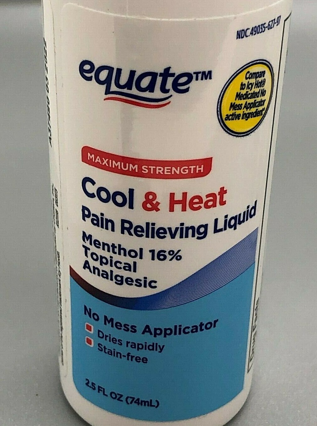 Equate Cool & Heat Maximum Strength Pain Relieving Roll On Liquid 2PK ...