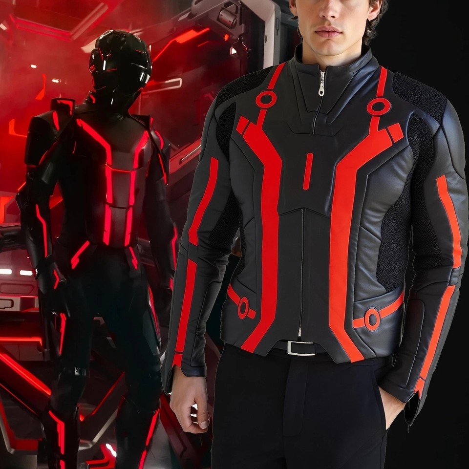 Tron Ares Inspired Cosplay Leather Jacket, Futuristic Leather Biker ...