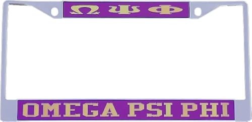 Omega Psi/Ψ Phi Greek Letters License Plate Frame [Silver Standard ...