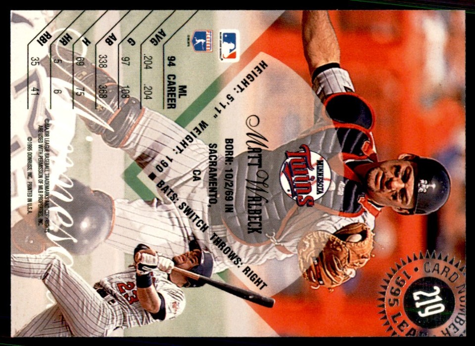 1995 Leaf Matt Walbeck Baseball Cards #219 | eBay