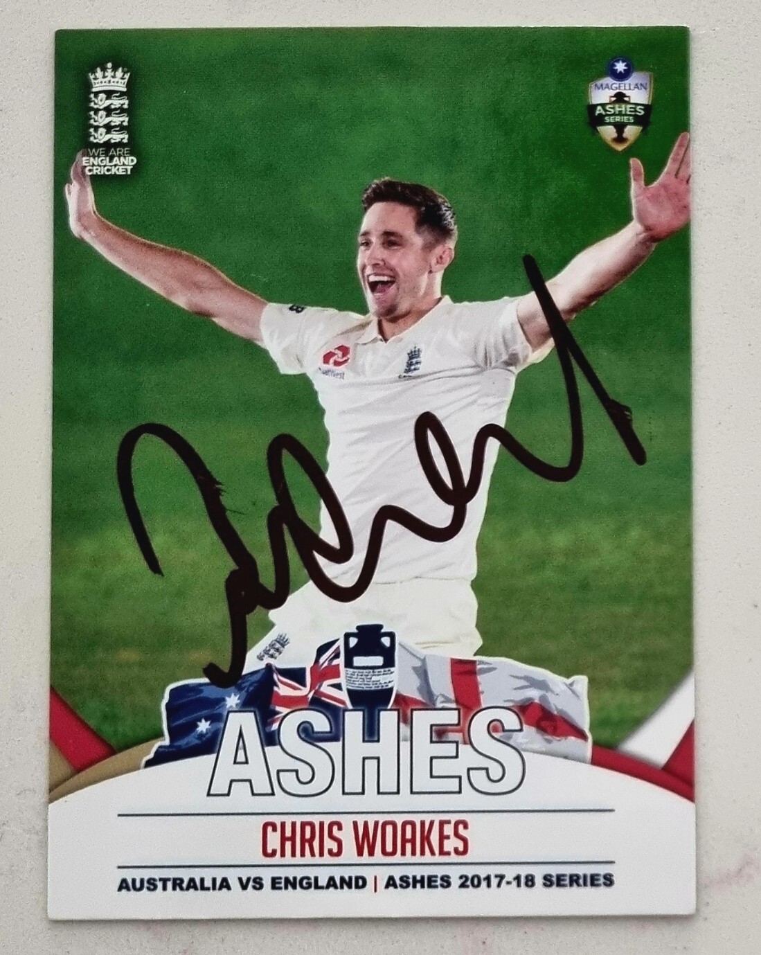CHRIS WOAKES CRICKET SIGNED IN PERSON Tap n play BBL CARD "BUY GENUINE ...