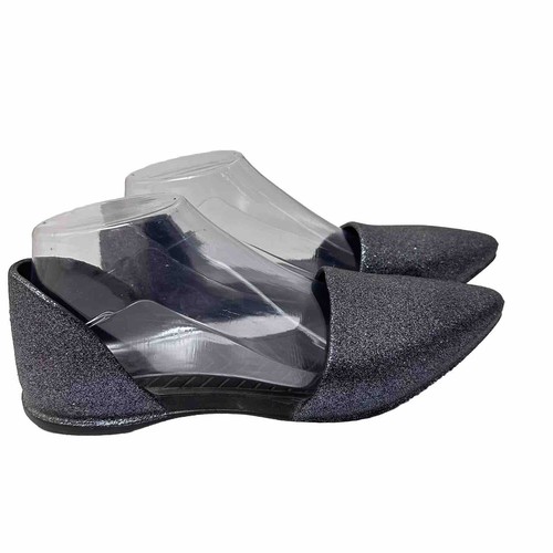 Native Shoes Womens 8 Black Audrey D'orsay Slip On Rubber Flats Glitter ...